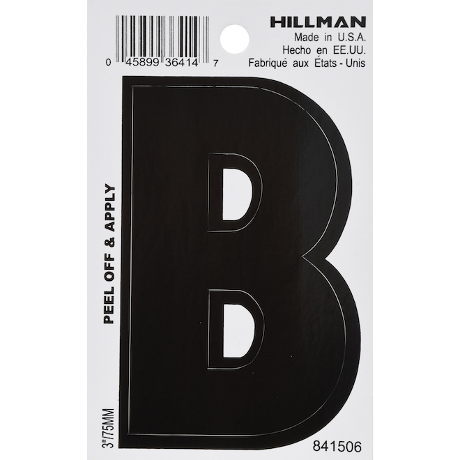 Hillman 3-in Black Vinyl B Letter | RONA