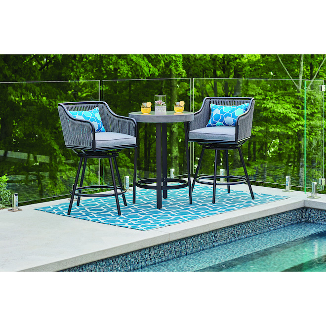 Style Selections Greywood Swivel High Chairs - Grey - Steel - Set of 2 ...
