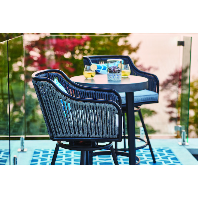 Style Selections Greywood Swivel High Chairs - Grey - Steel - Set of 2 ...