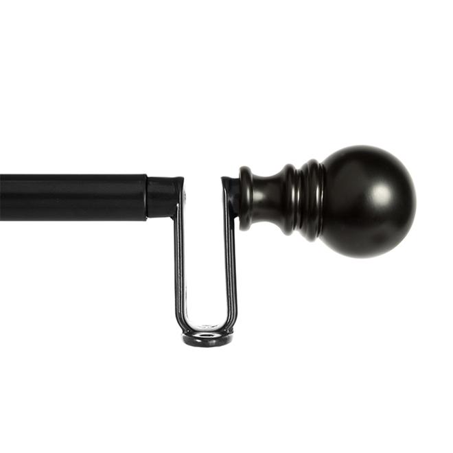 Kenney 66-in to 120-in Black Single Curtain Rod 45009VS | RONA