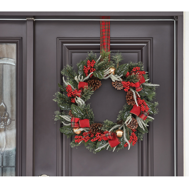 Holiday Living Decorated Wreath - Red Ribbons - 24-in XLW95062FOB | RONA