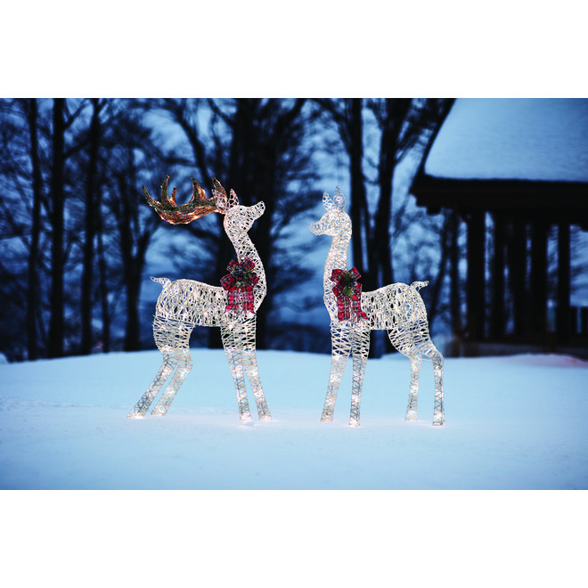 Holiday Living Lighted Doe with 70 LED Lights - 49-in - White LW20-OD35 ...
