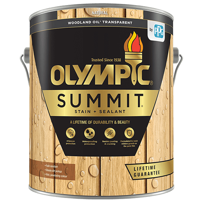 Olympic Summit Natural Colour Transparent Woodland Oil Stain - 3.78 L ...
