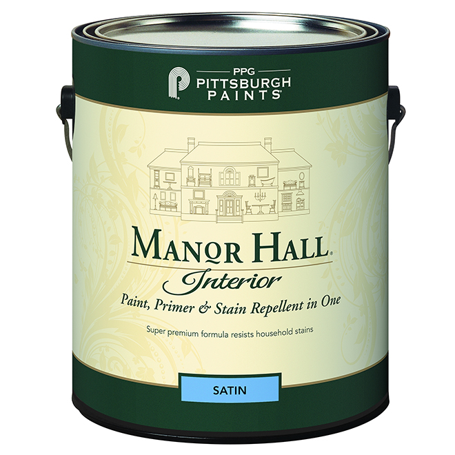 MANOR HALL Paint, Primer & Stain Repellent- Deeptone Base-Satin - 946ml ...