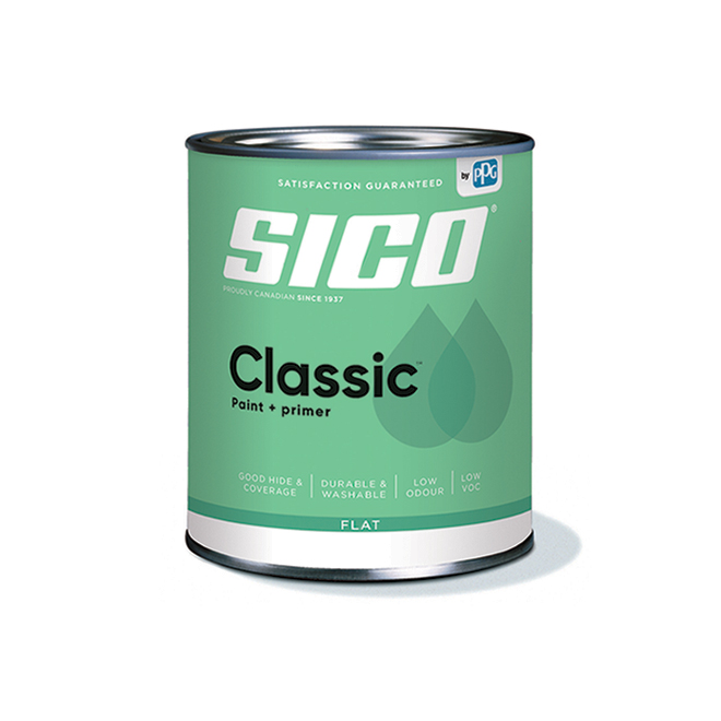 SICO Classic Interior Paint and Primer - Latex - Flat Finish - 946-ml ...
