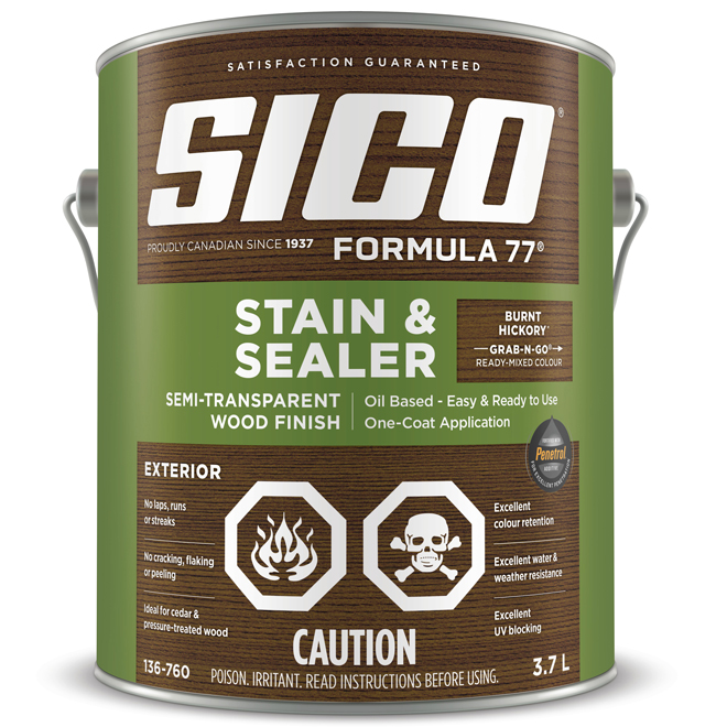 SICO Formula 77 3.78-L. Alkyde Burnt Hickory Wood Stain and Sealant 136 ...