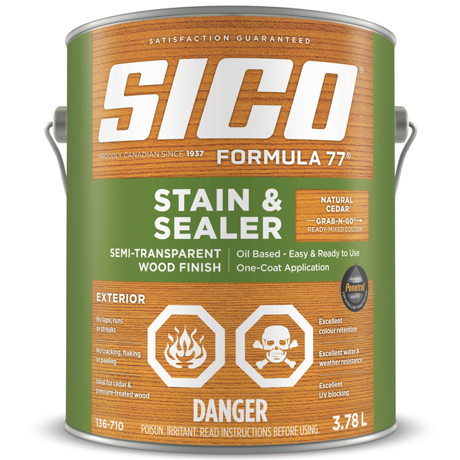 SICO Formula 77 3.78-L. Alkyde Natural Cedar Wood Stain and Sealant 136 ...