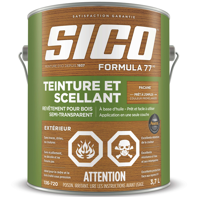 Teinture et scellant pour bois Formula 77 SICO couleur pacane 3,78 L à ...