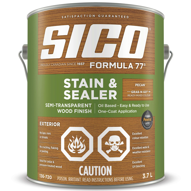 SICO Formula 77 3.78-L. Alkyde Pecan Wood Stain and Sealant 136-720 | RONA