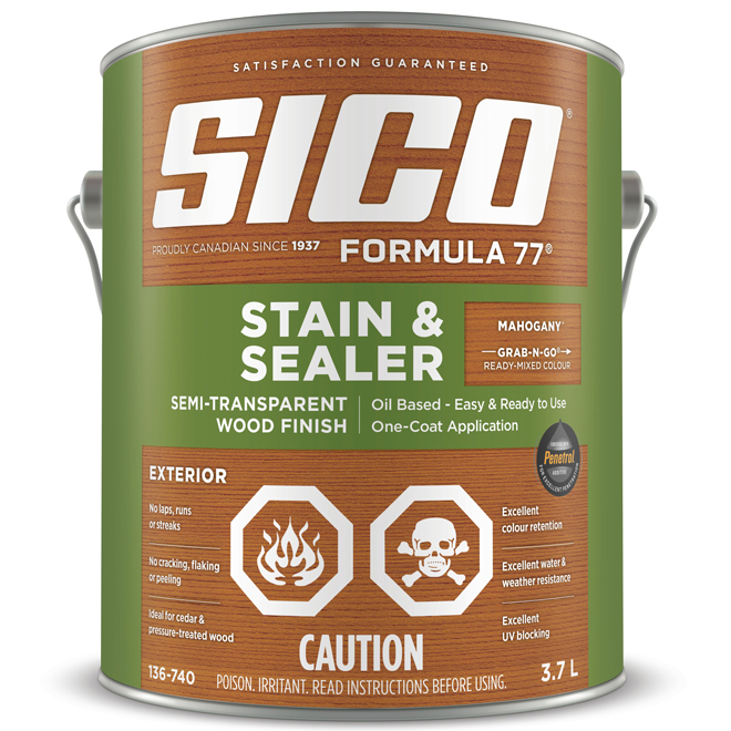 SICO Formula 77 3.78-L. Alkyde Mahogany Wood Stain and Sealant 136-740 ...