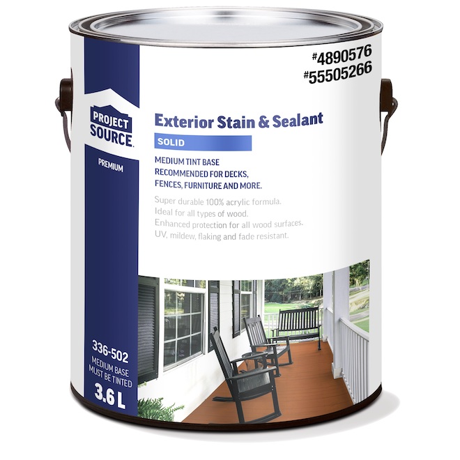 RONA Project Source Premium Solid Tintable Acrylic Exterior Wood Stain ...