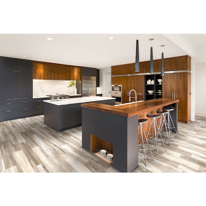 American Villa Mountain Bend Porcelain Tile - 6-in x 36-in Camel ...