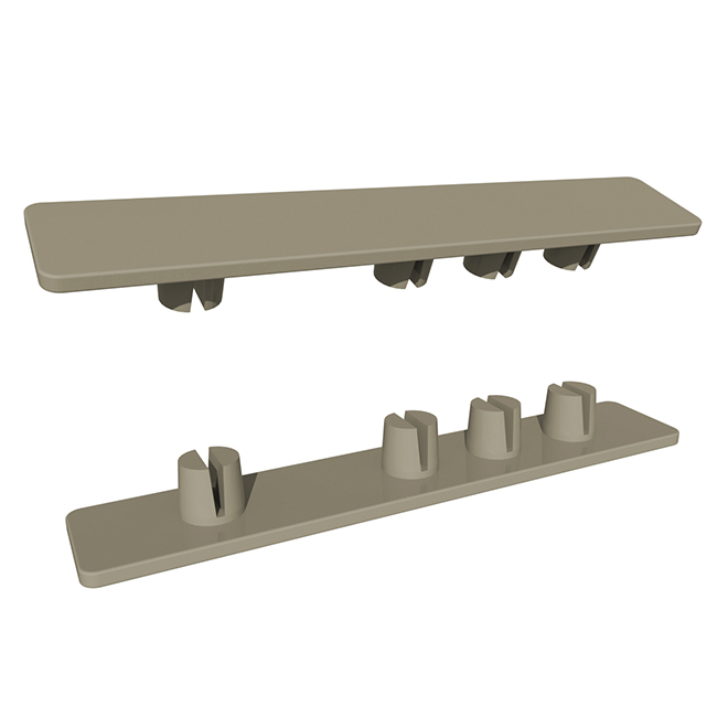 ELEGANCE PRESTIGE Bullnose End Caps - Composite - Light Grey - Pack of ...