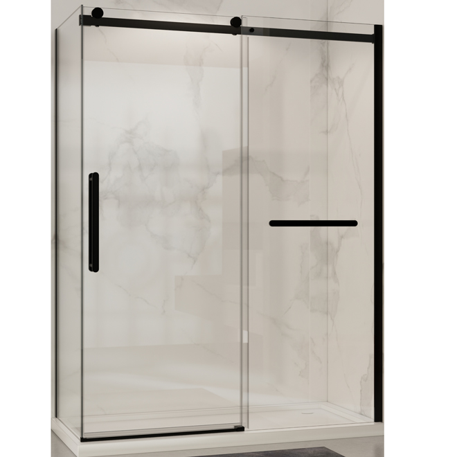 LANDON&CO Landon & Co. Aqualine 32-in Clear Glass Return Shower Panel ...