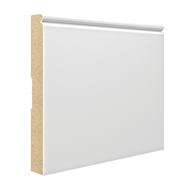 Metrie Primed MDF Baseboard - 5 1/2-in x 5/8-in x 8-ft CFF1B2PMD08 | RONA