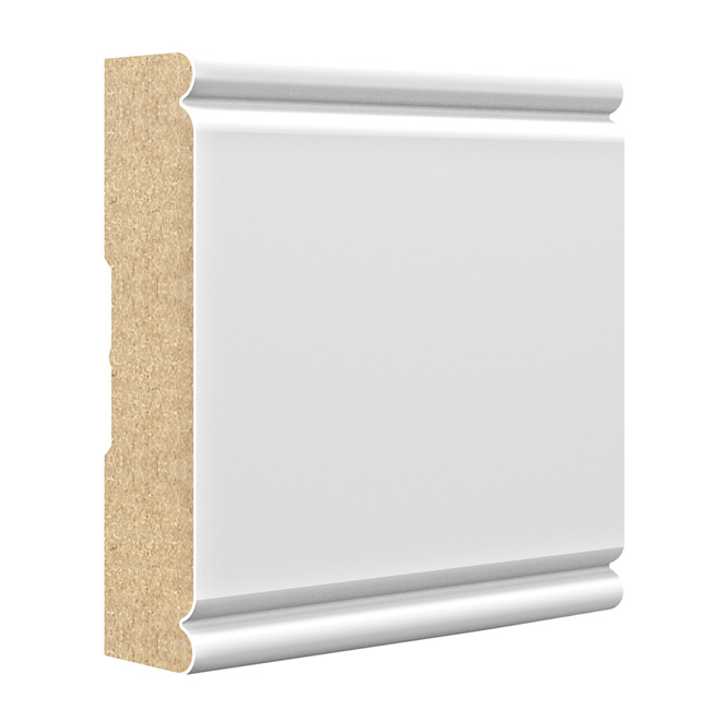 Metrie Fashion Forward Primed Baseboard - 3 1/2-in x 3/4-in x 8-ft ...