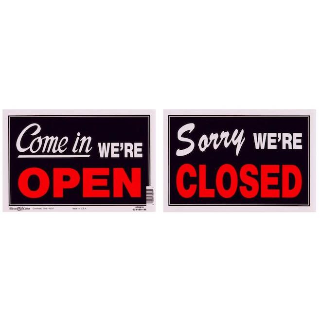 Hillman 11-15/16-in x 8-in Open/Closed 2-Sided Sign 839916 | RONA