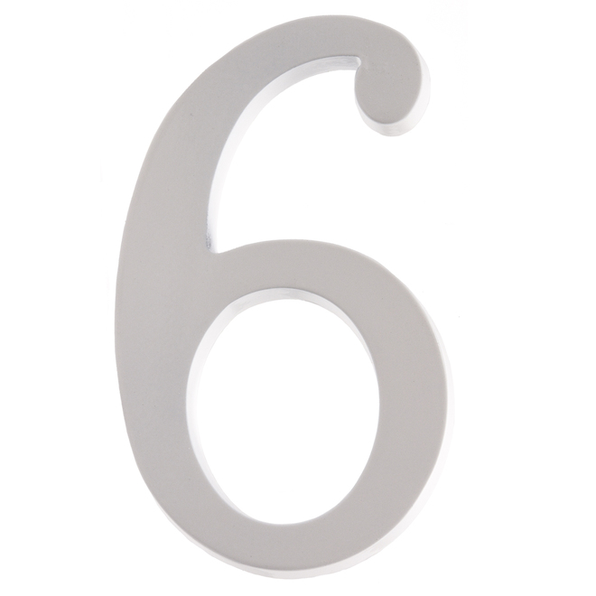 Hillman 5-in Number 6 Sign - White - 1 piece 866656 | RONA