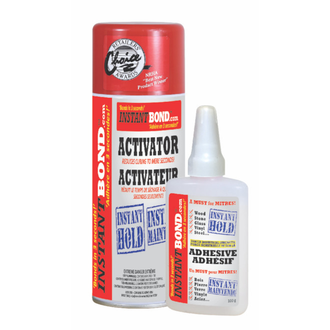 INSTANTBOND Instant Bond Adhesive and Activator Kit - 100-g and 400-g ...
