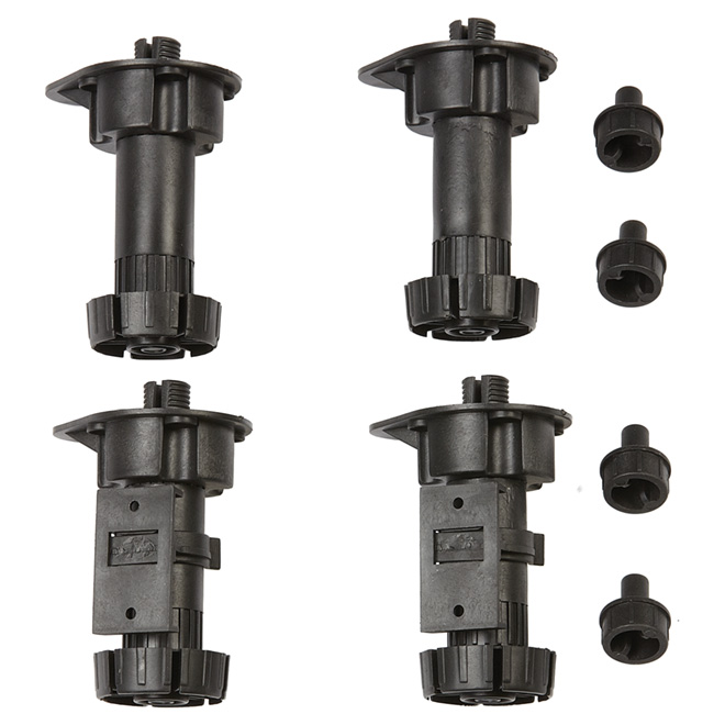 Ebsu Kitchen Cabinet Plastic Legs - Black - 4-Pack | RONA