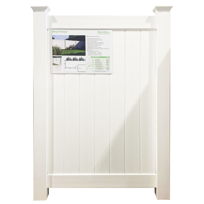 Barrette White Vinyl Fence Panel Demo 73026508 | RONA