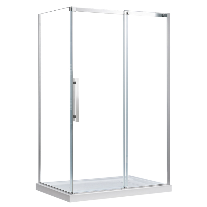 allen + roth Venice 32-in Clear Glass Side Shower Panel for Corner ...