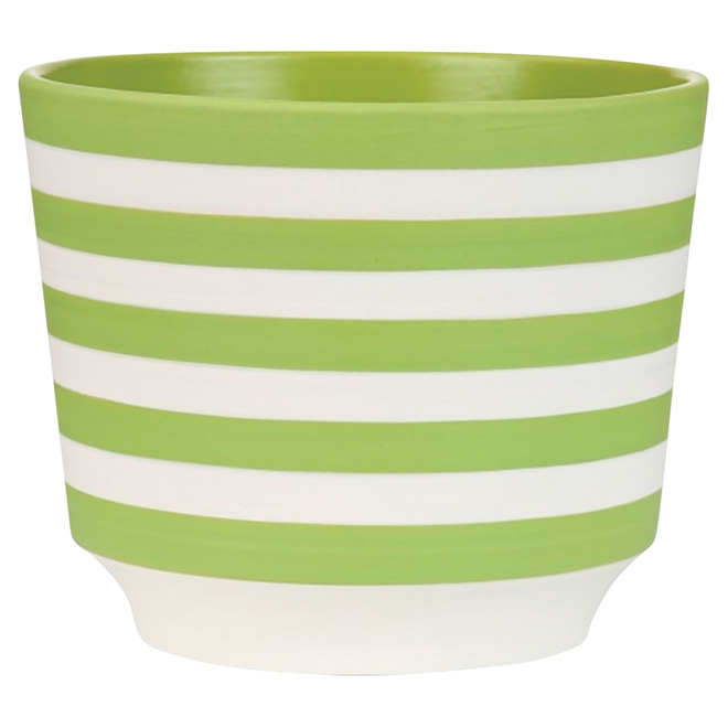 SCHEURICH Cache-pot en céramique, 831, 5 1/2", rayures vertes 57218 | RONA