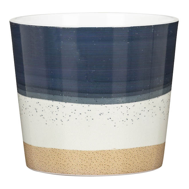 Scheurich Coastal 7-in Blue Ceramic Pot Cover HG8945 | RONA
