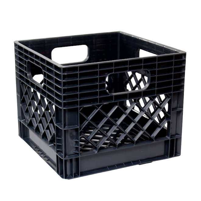 Organize-It 25L Black Square Milk Crate STMC13131102 | RONA