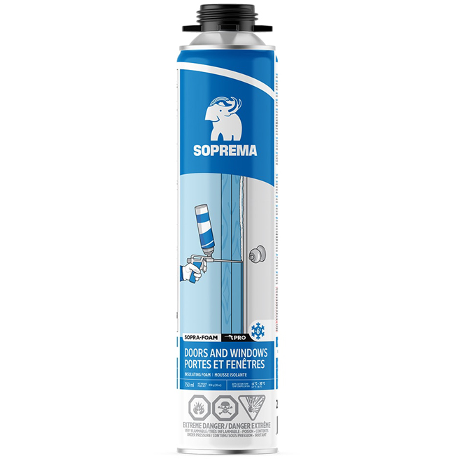 Mousse isolante PRO Sopra-Foam Soprema pour portes et fenêtres, 850 ml ...
