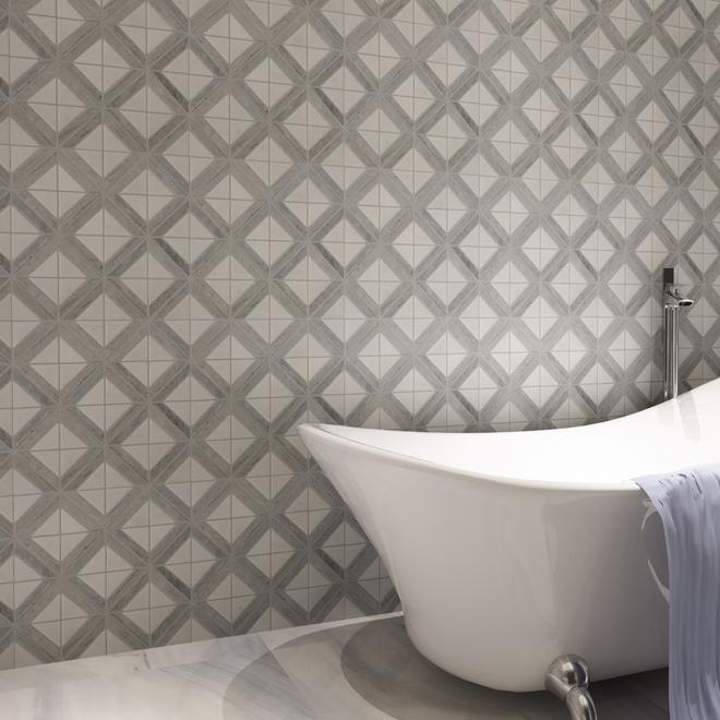 Bestview Rubik Mosaic Floor and Wall Tile - 12-in x 12-in - Natural ...