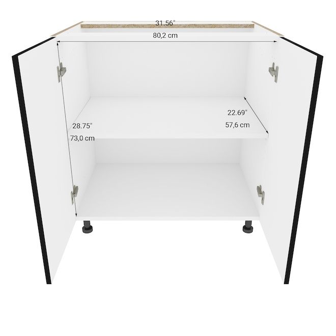 Eklipse Onyx 33-in 2-Door Matte Black Polymer Base Cabinet RD-B33-NT | RONA