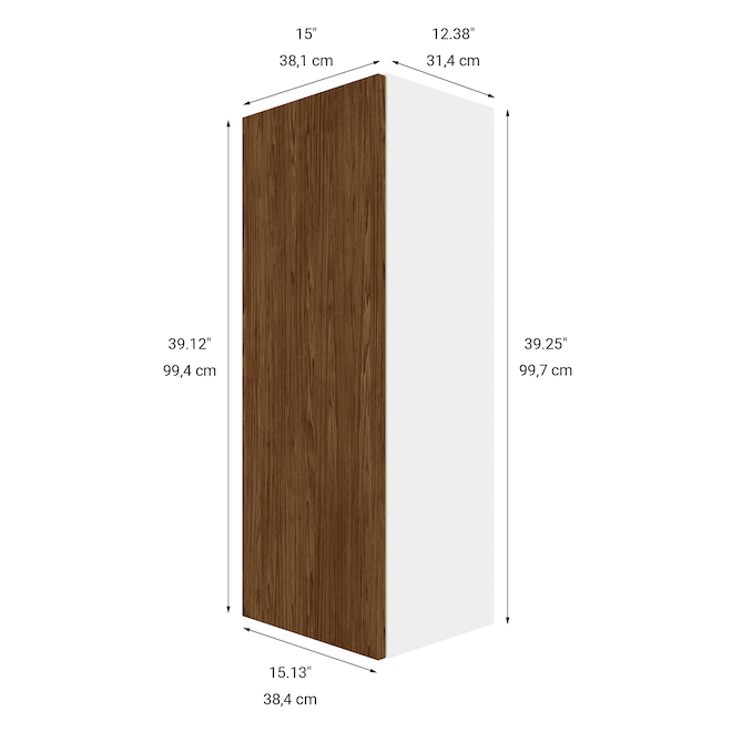 Eklipse Saphir 1-Door Tall Upper Wall Cabinet - 15-in x 39-in RD-HTG15 ...