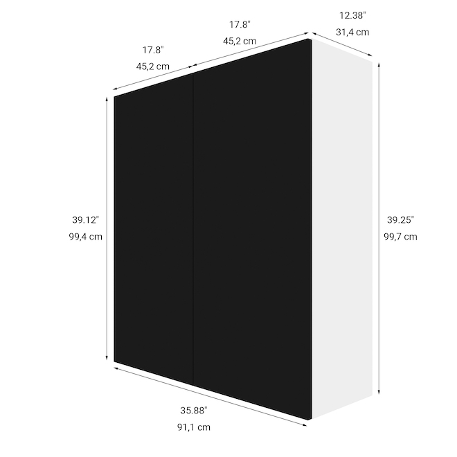 Caisson mural large Onyx de Eklipse, 36 po x 39 po, noir RD-HTG36-NT | RONA