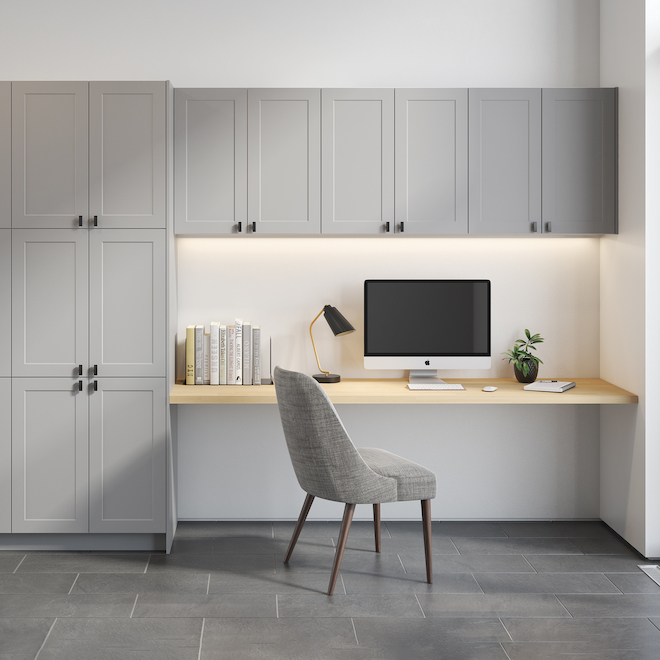 Eklipse Angelite 30-in x 39-in Grey Melamine Tall Wall Cabinet RD-HTG30-GT | RONA