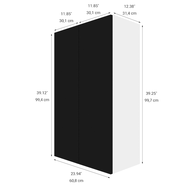 Grand caisson mural Collection Onyx Eklipse 24 po x 39 po, noir RD ...