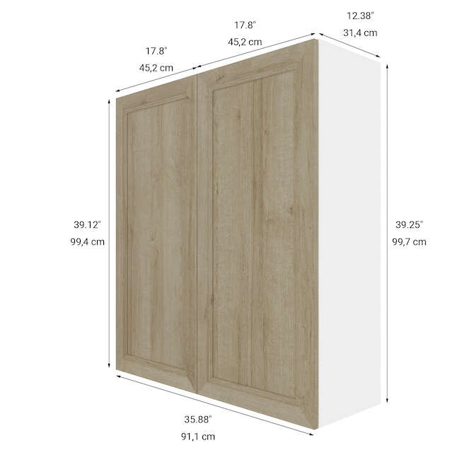 Grand caisson mural Collection Coral de Eklipse, 36 po x 39 po, grain ...