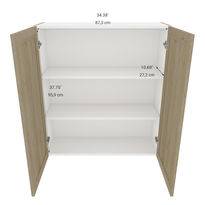 Grand caisson mural Collection Coral de Eklipse, 36 po x 39 po, grain ...