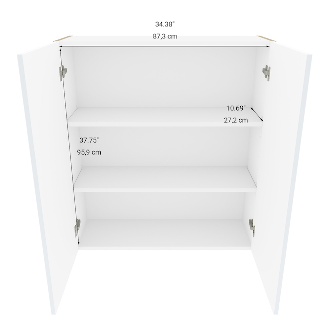 Grand caisson mural Collection Topaz de Eklipse, 36 po x 39 po, blanc ...