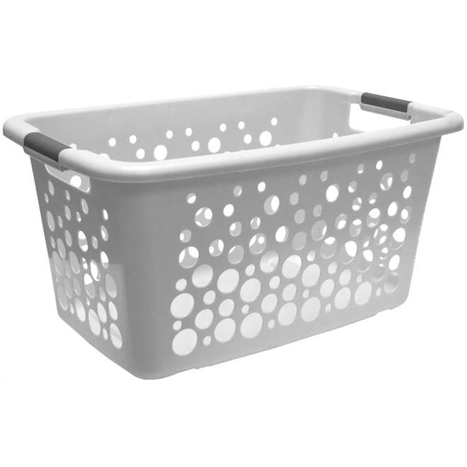 Gracious Living Ultra Laundry Basket in Plastic 62-L - White 91794-6C ...