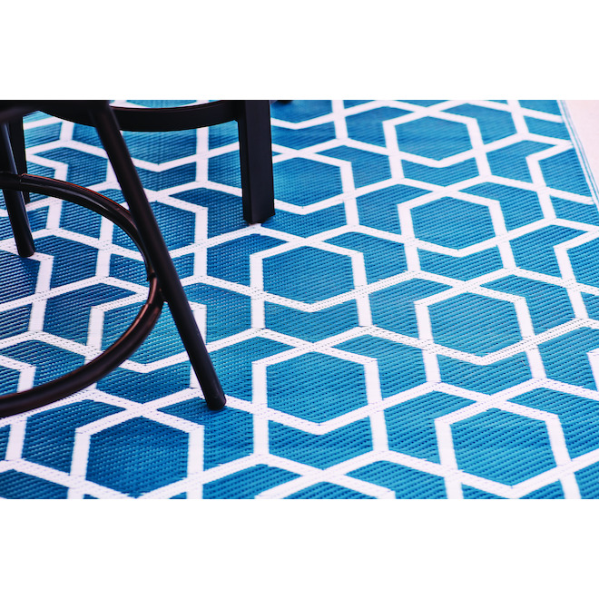 Multy Home 5-ft x 7-ft Blue Polyester Carpet MT1005440 | RONA