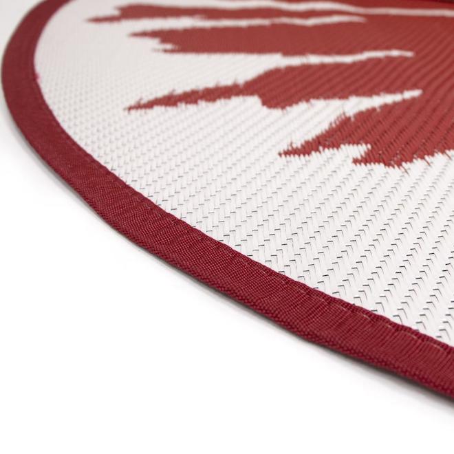 Multy Home Round Polyester Rug - Daisy Pattern - 5-ft - Red MT1005451 ...