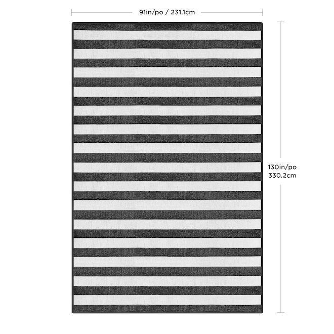 MULTY HOME Multi Home Fresco Balter 8 x 11-ft Black White Striped ...
