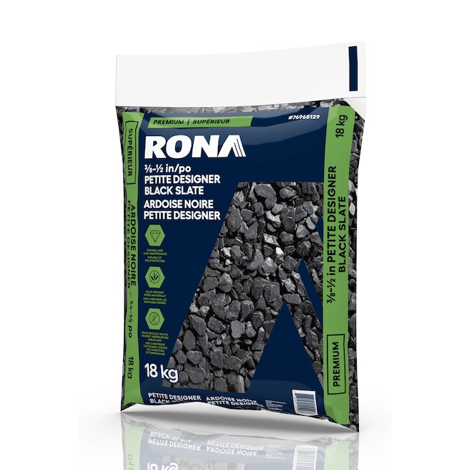 Ardoise noire petite designer 3/8-1/2 po RONA sac de 18 kg 8311849 | RONA