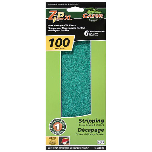 Gator ZipXL Hook and Loop Stripping Sandpaper Sheet - 3 7/8-in W x 9 7/ ...