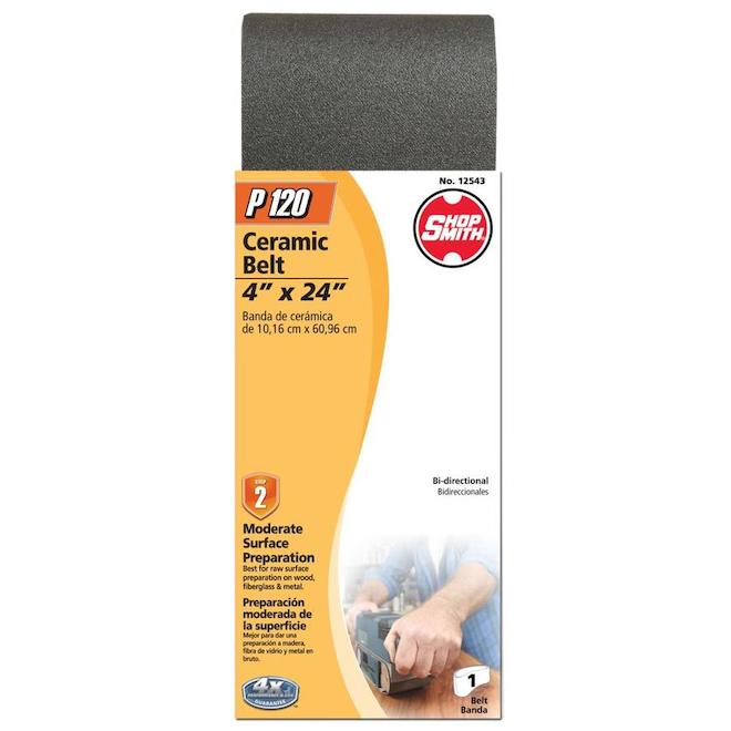 Shopsmith 4-in x 24-in 120-Grit Ceramic Sanding Belt 12543 | RONA