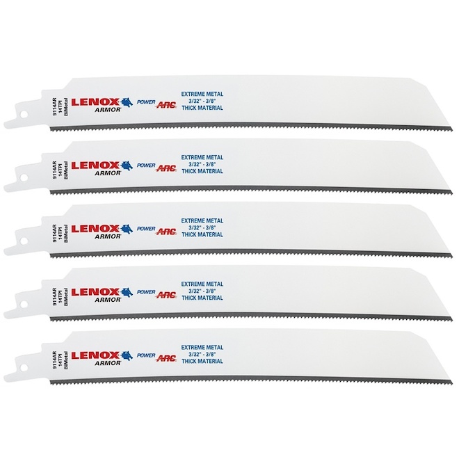 LENOX 14-TPI Power Arc Curved Metal-Cutting Reciprocating Saw Blade - 5 ...