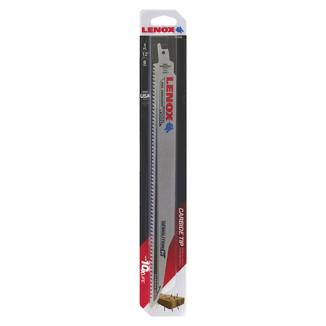 LENOX 6-TPI Carbide-Tipped Demolition Reciprocating Saw Blade 1832146 ...