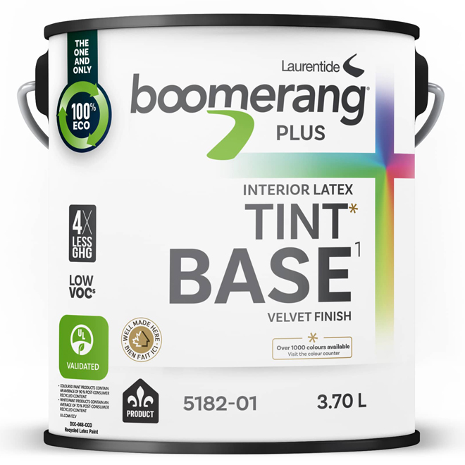 Boomerang Interior Latex Tint Base Paint to be Coloured - Velvet Finish ...