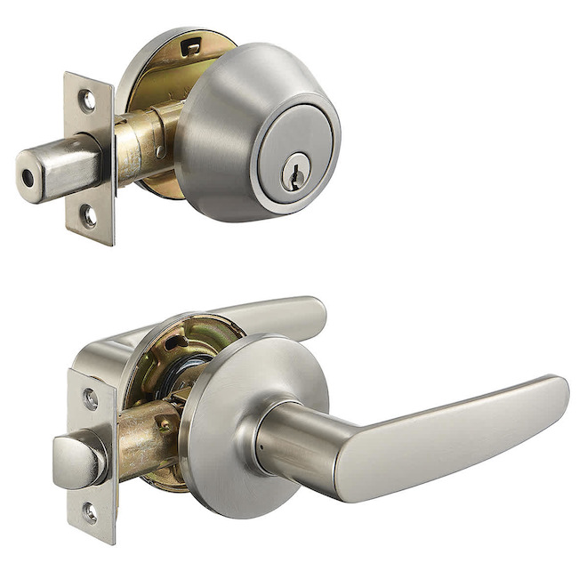 RONA Hawthorna Lever Handle with Seperate Deadlock for Entry Door ...